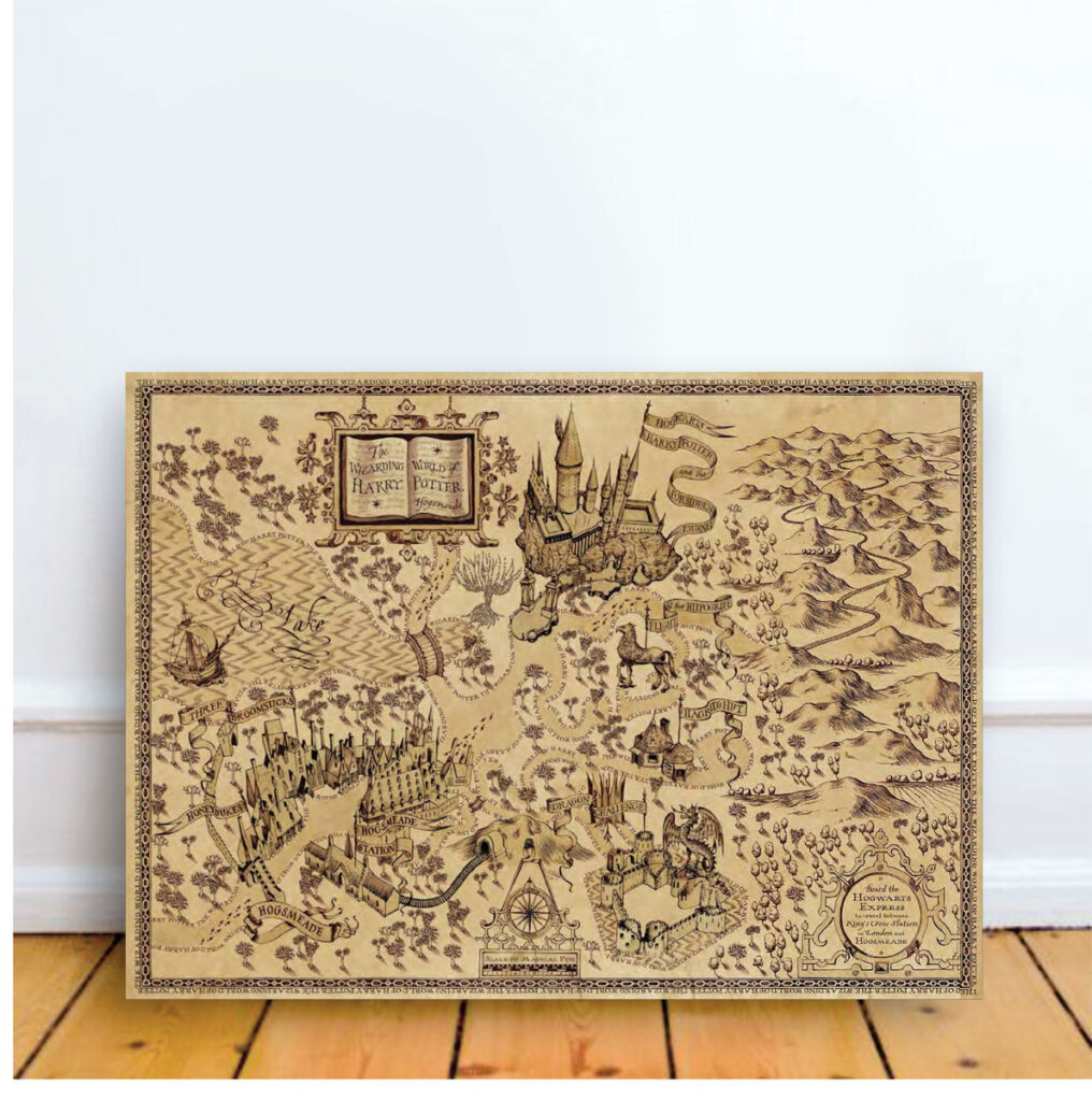 Poster Mapa De Hogwarts Harry Potter A4 No Elo7 Wood Design Quadros ...