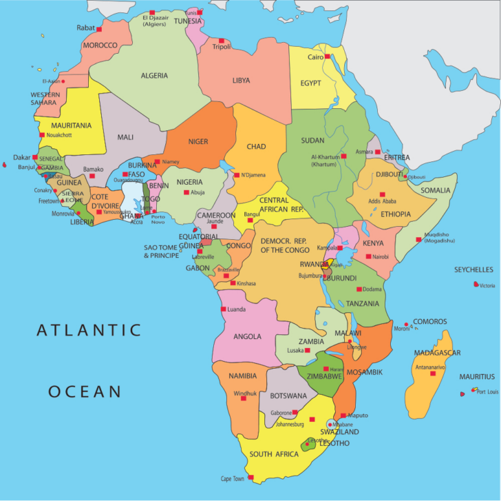 Printable Map Of Africa With Capitals Printable Maps | Adams Printable Map