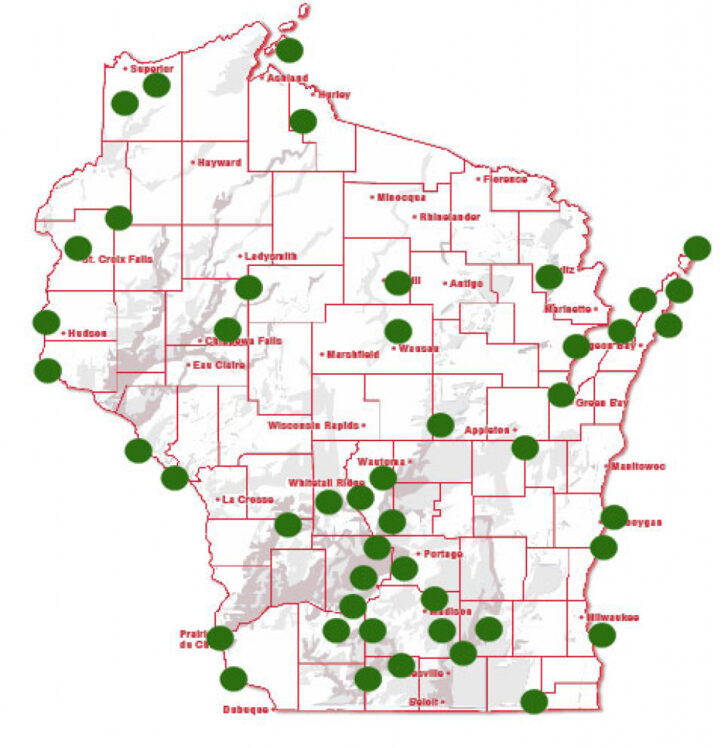 Printable Map Of Wisconsin State Parks Printable Map Of The United ...