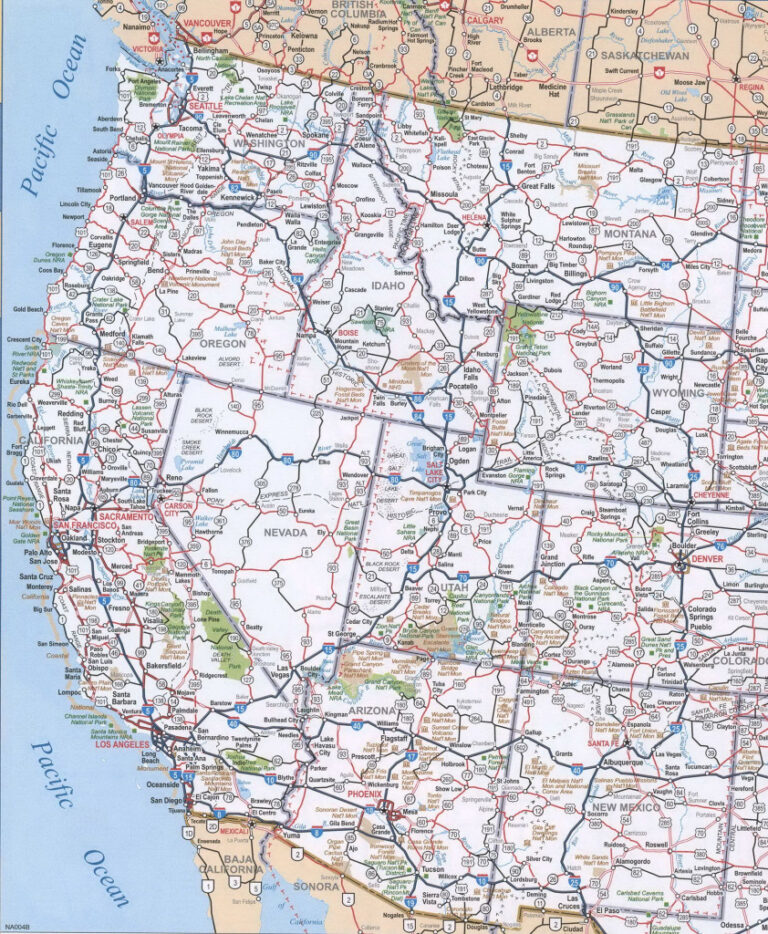 Printable Road Map Of Western Us Printable US Maps | Adams Printable Map
