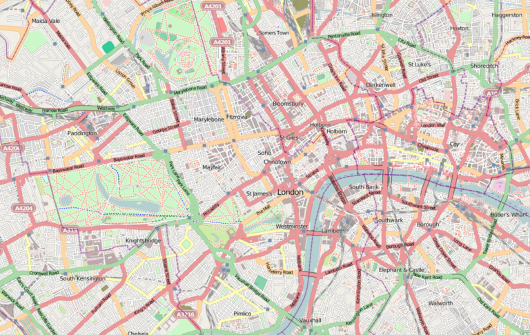 Printable Street Map Of Central London Free Printable Maps | Adams ...