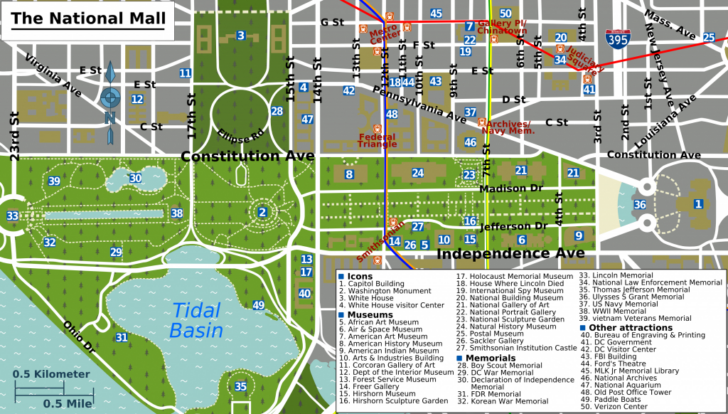 Printable Walking Tour Map Of Washington Dc Printable Maps | Adams ...