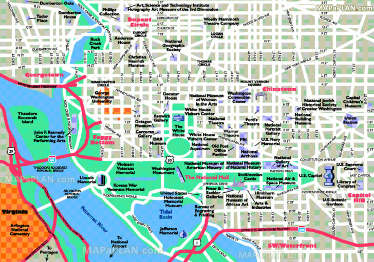 Printable Walking Tour Map Of Washington Dc Printable Maps | Adams ...