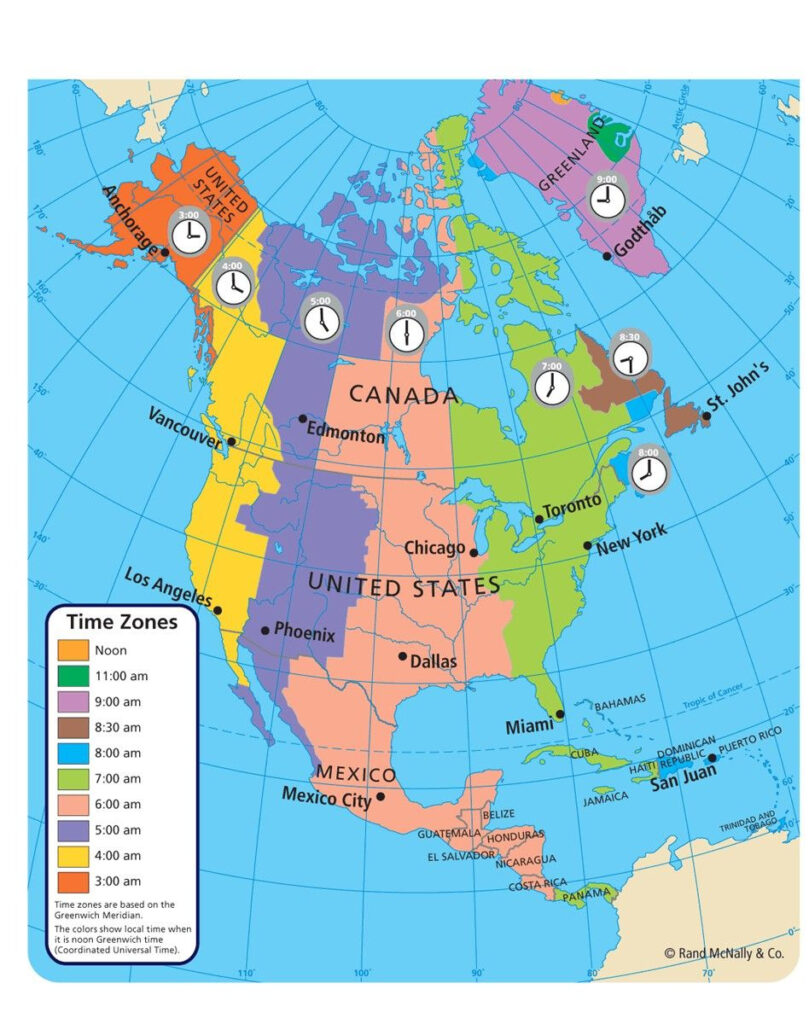 Time Zone Map North America 1 Time Zone Map Map Usa Map | Adams ...