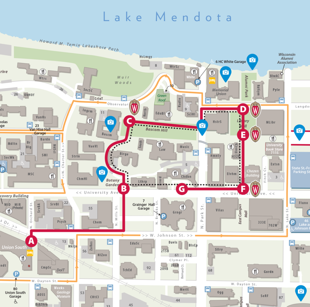 University Of Wisconsin Madison Campus Map | Adams Printable Map