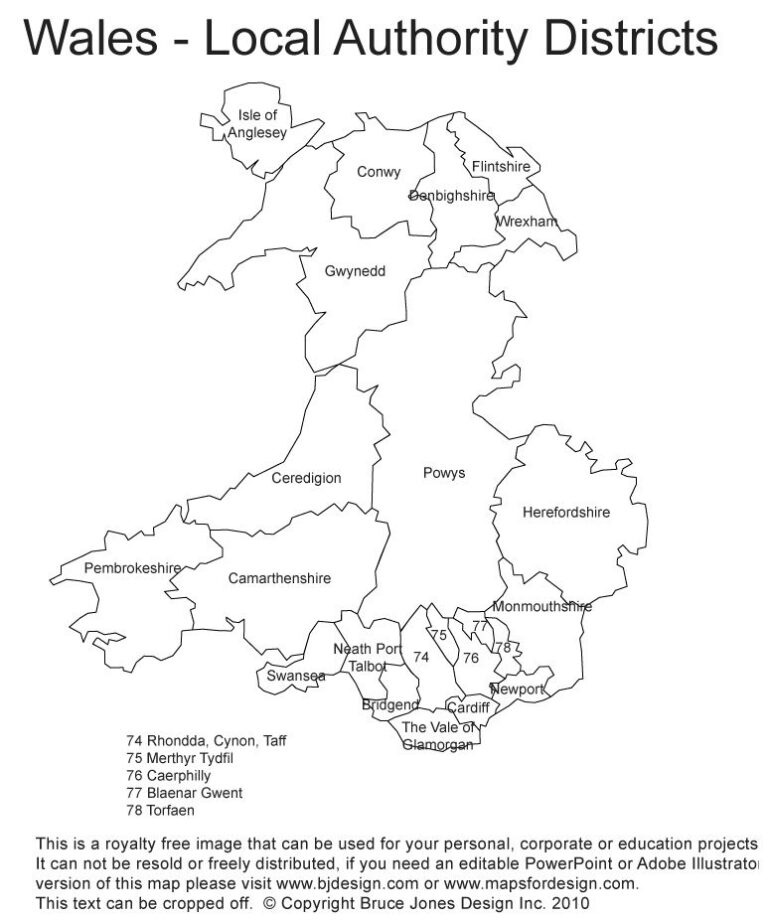 Printable Outline Of England And Wales | Adams Printable Map