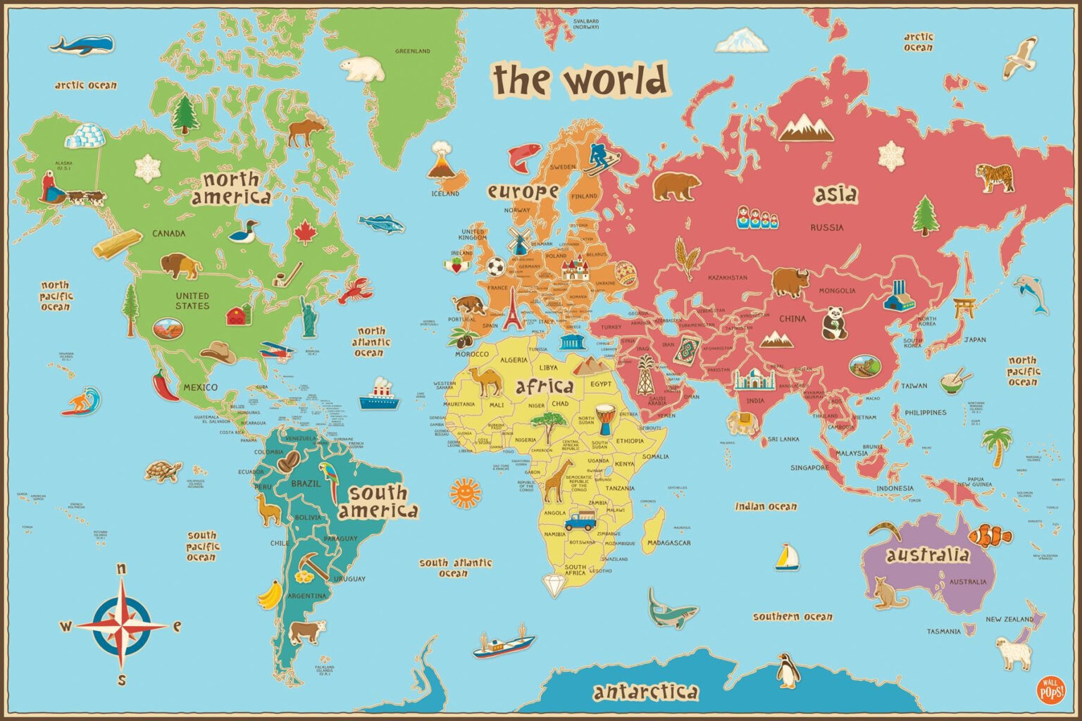 World Map Kids Printable | Adams Printable Map