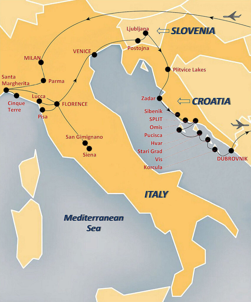 Map Of Croatia And Italy | Adams Printable Map