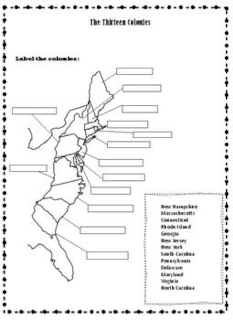 Blank Map Of The Thirteen Colonies Printable | Adams Printable Map