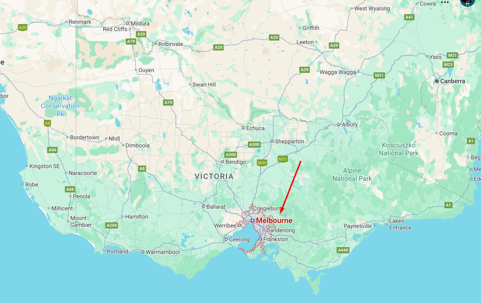 Where Is Melbourne Located On The Map Of Australia