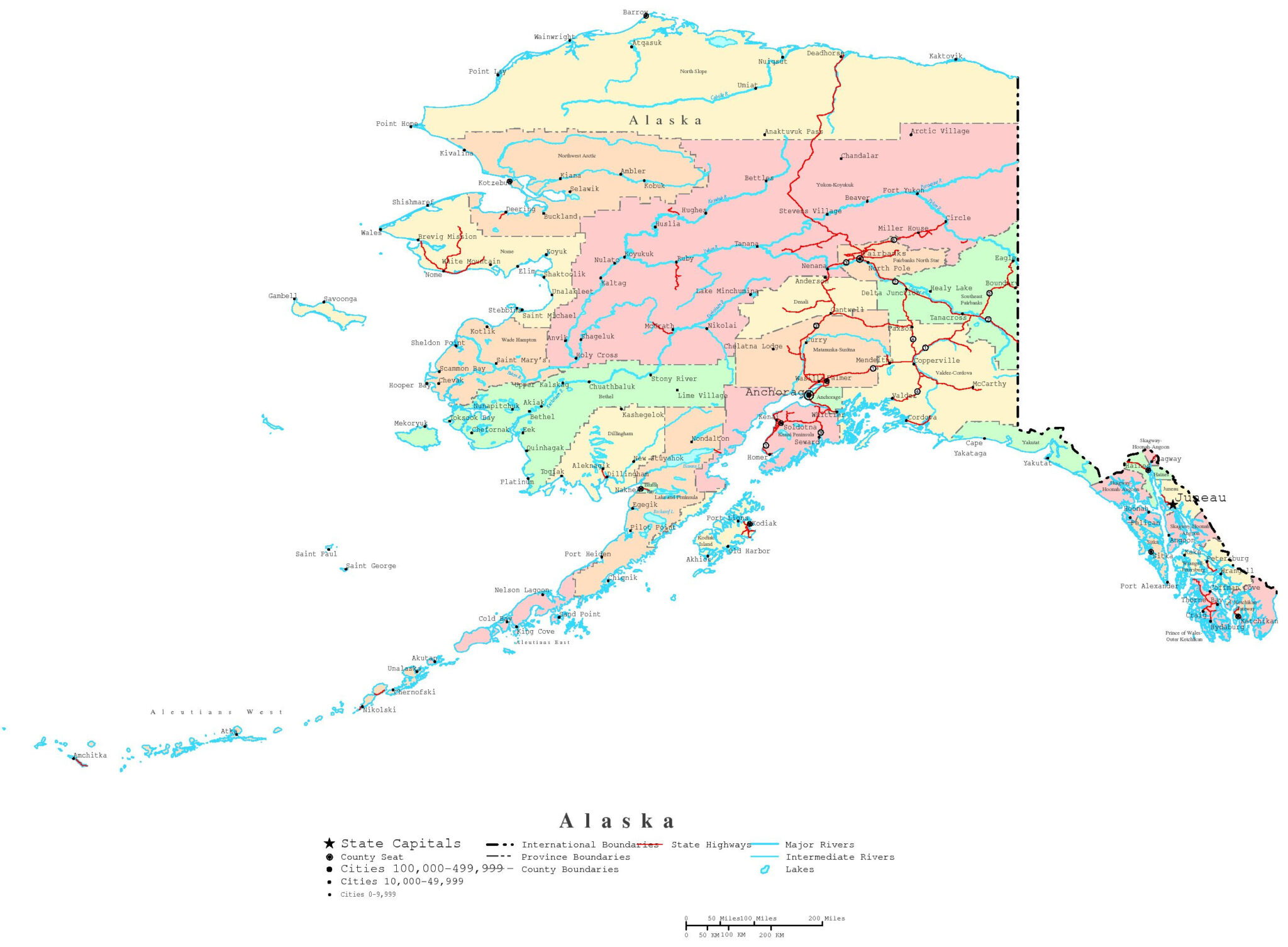 Printable Map Of Alaska Inside Passage | Adams Printable Map