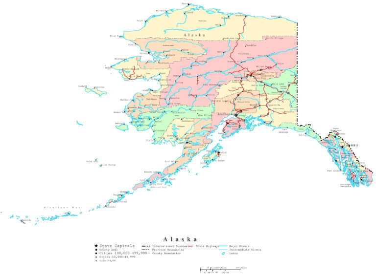 Printable Map Of Alaska Inside Passage | Adams Printable Map