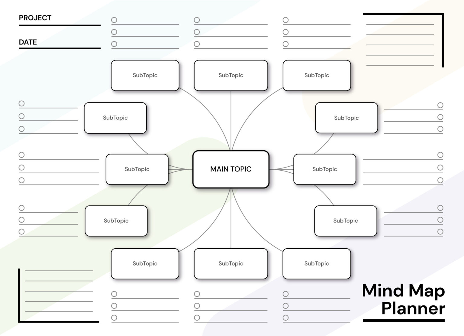 Printable Free Blank Mind Map Template | Adams Printable Map