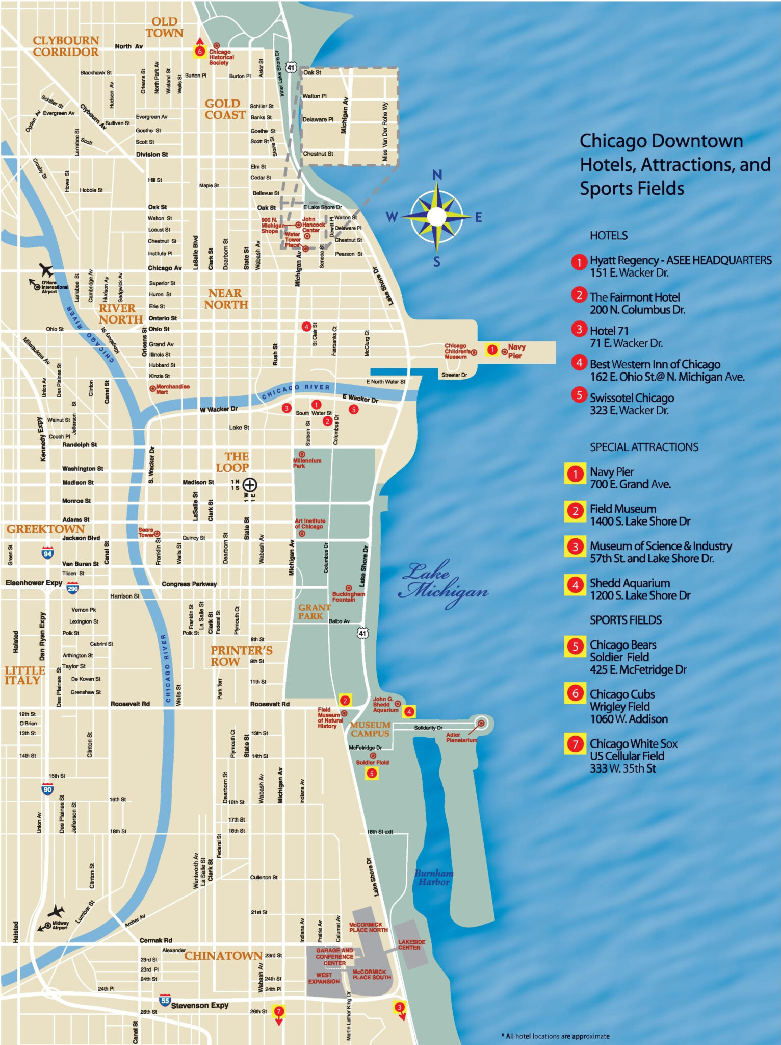 Printable Map Of Downtown Chicago | Adams Printable Map