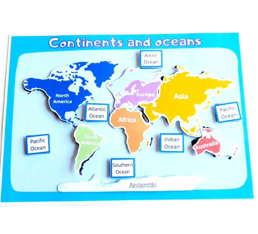 Map Of The Continents And Oceans Printable | Adams Printable Map