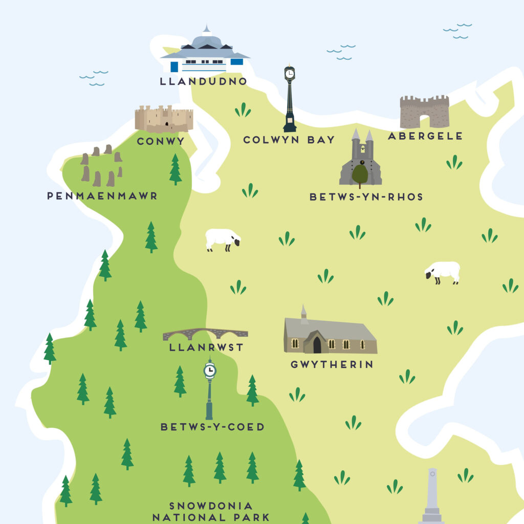 Llandudno And Conwy Map Of England | Adams Printable Map