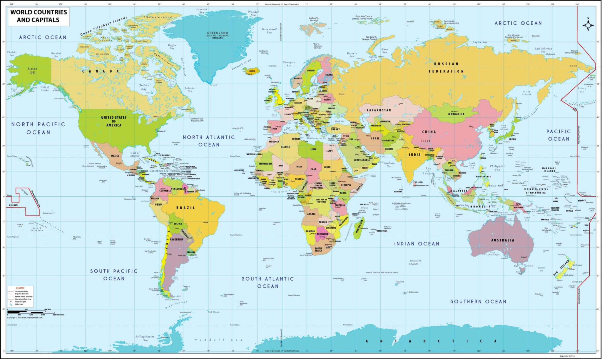 Free Printable World Map With Countries Labeled | Adams Printable Map