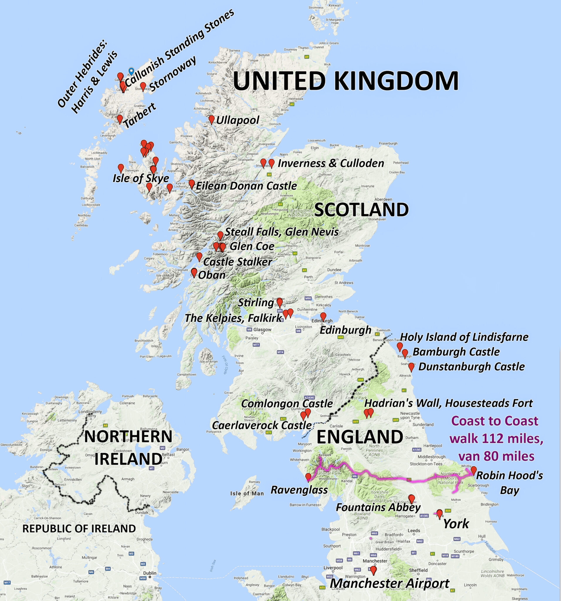 Map Of Northern England And Scotland | Adams Printable Map