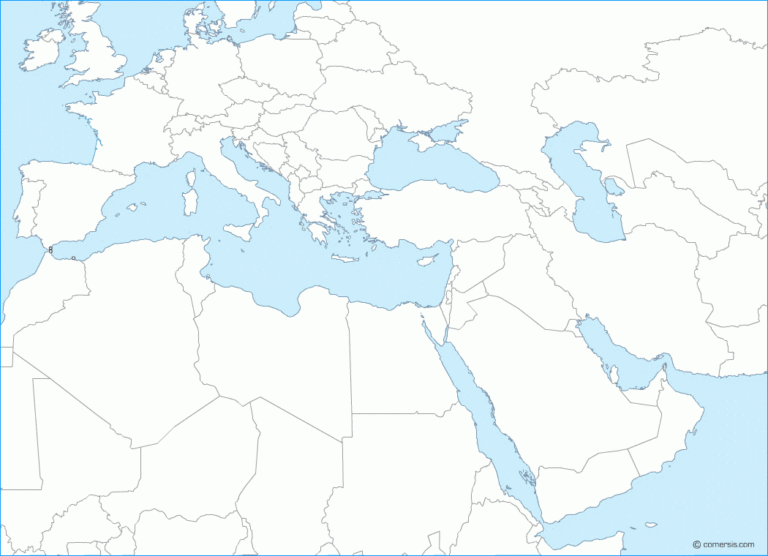 Map Of Middle East And Europe | Adams Printable Map