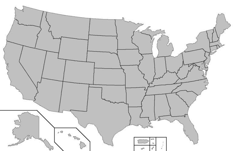 Blank Printable US Map State Outlines | Adams Printable Map
