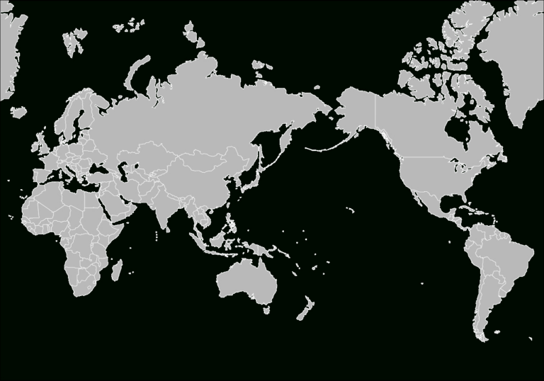 Free Printable World Map Pacific Centered | Adams Printable Map