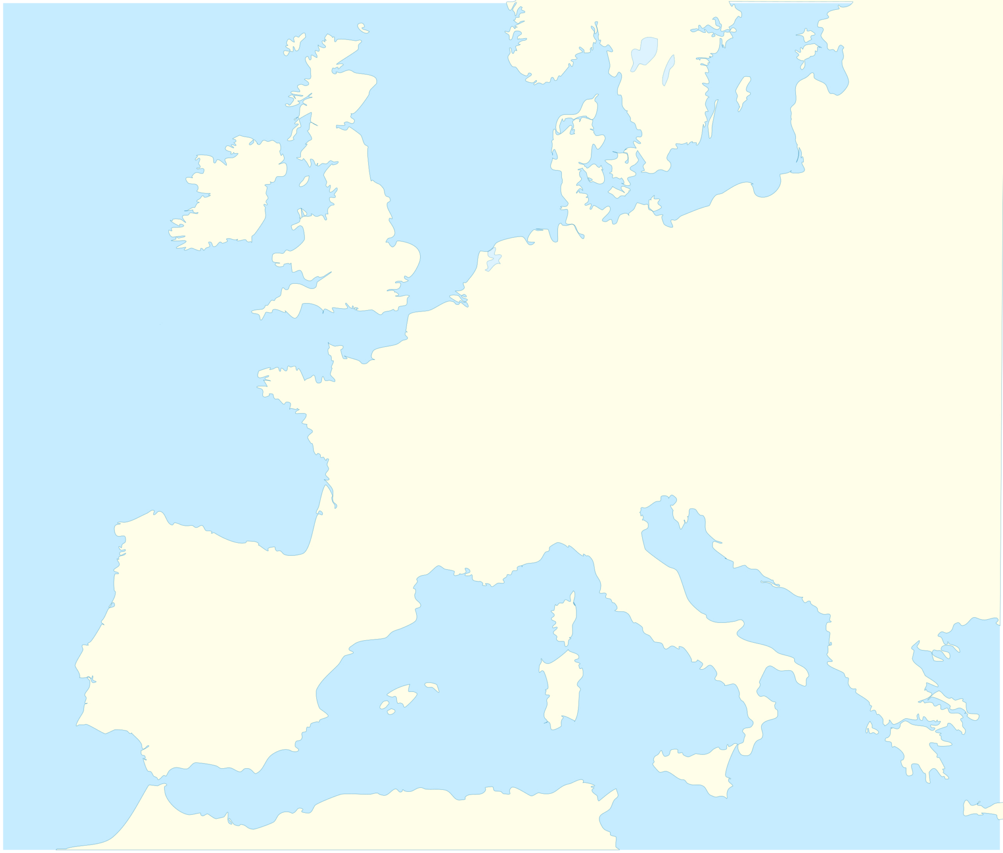 Blank Map Of Western Europe Printable | Adams Printable Map