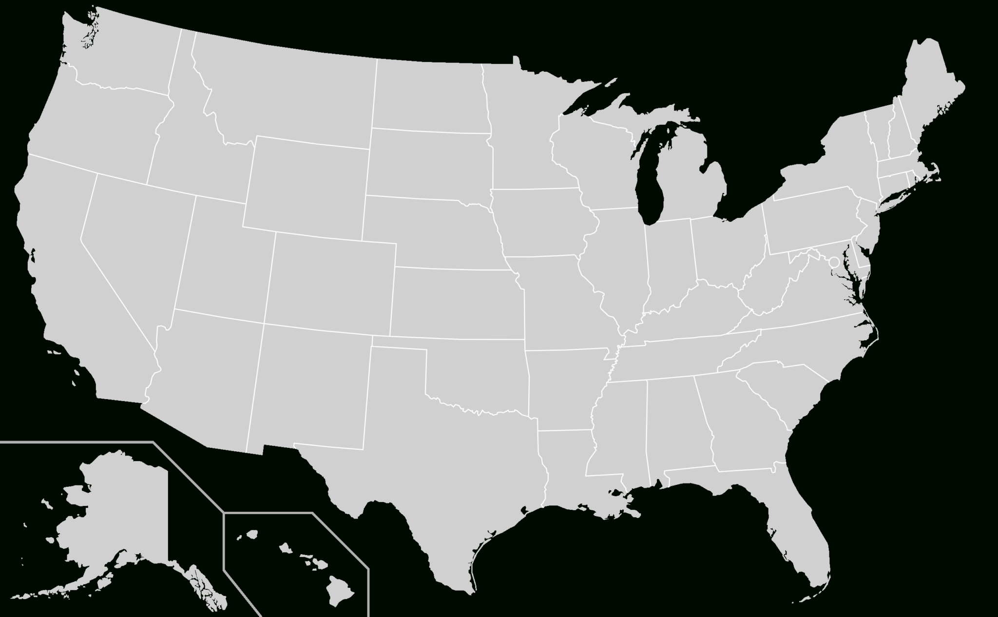 Large Blank United States Map Printable | Adams Printable Map