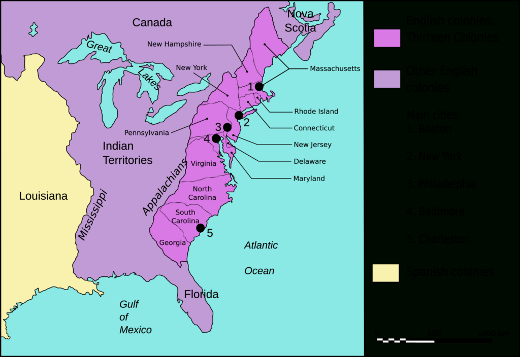 File:map Thirteen Colonies 1775.Svg - Wikimedia Commons In Printable ...