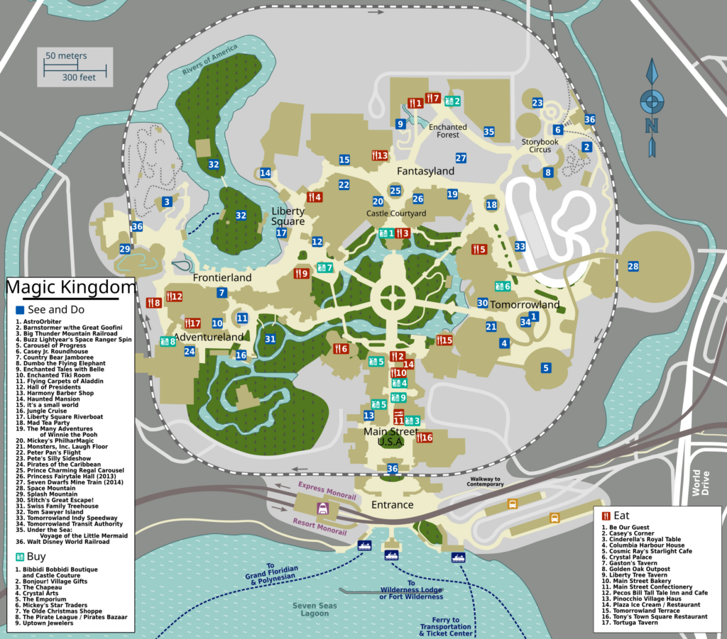 Printable Map Of Disney World Magic Kingdom | Adams Printable Map