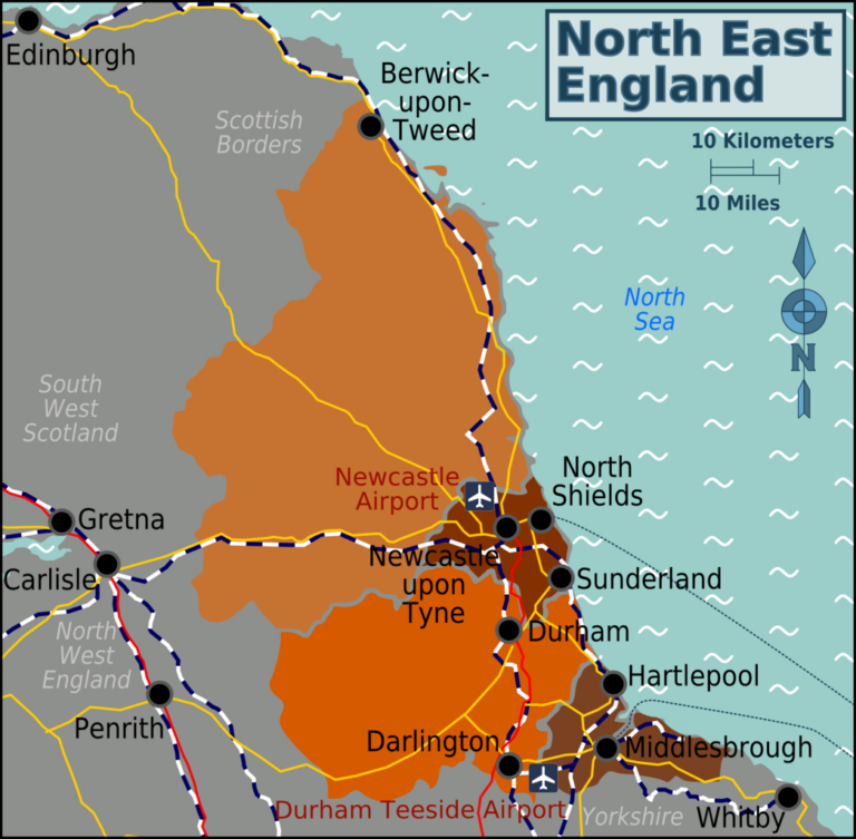Map Of North East England And Scotland | Adams Printable Map