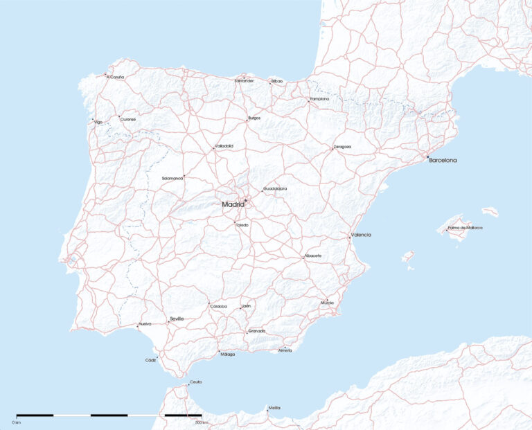 Map Of Spain And Portugal Printable | Adams Printable Map
