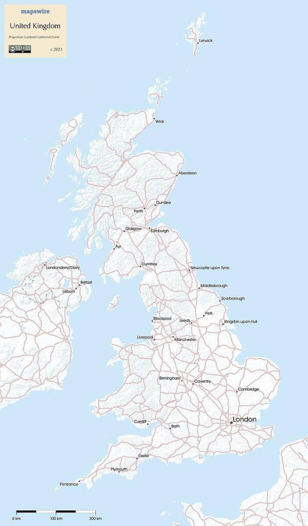 Free Printable Map Of Uk Towns And Cities | Adams Printable Map