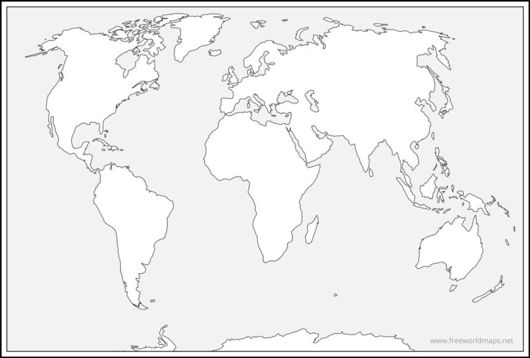 A4 Printable Map Of The World | Adams Printable Map