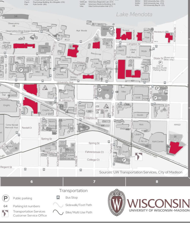 Uw Madison CampUS Map Printable | Adams Printable Map