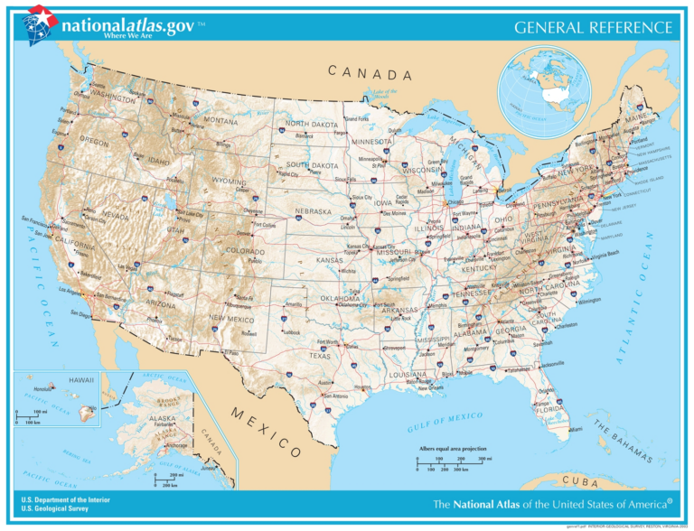 Free Printable US Map With Major Cities | Adams Printable Map