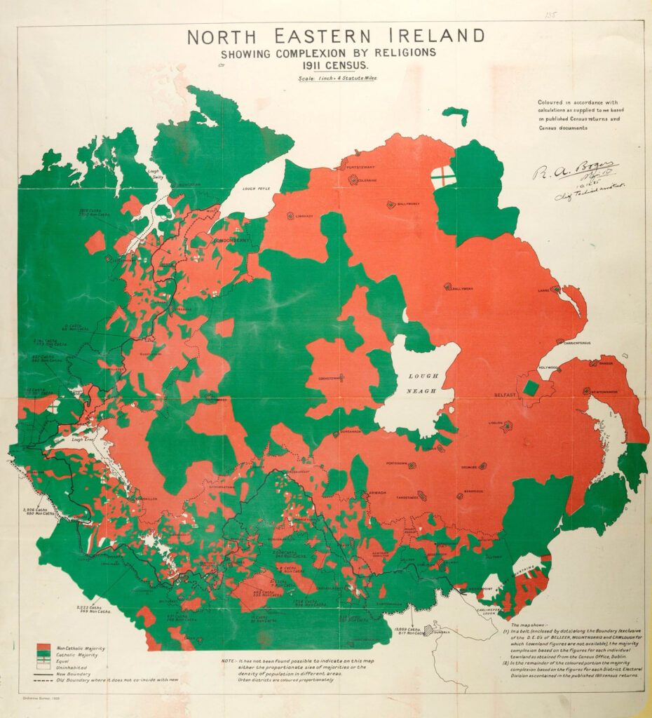 Sectarian Map Of Northern Ireland | Adams Printable Map