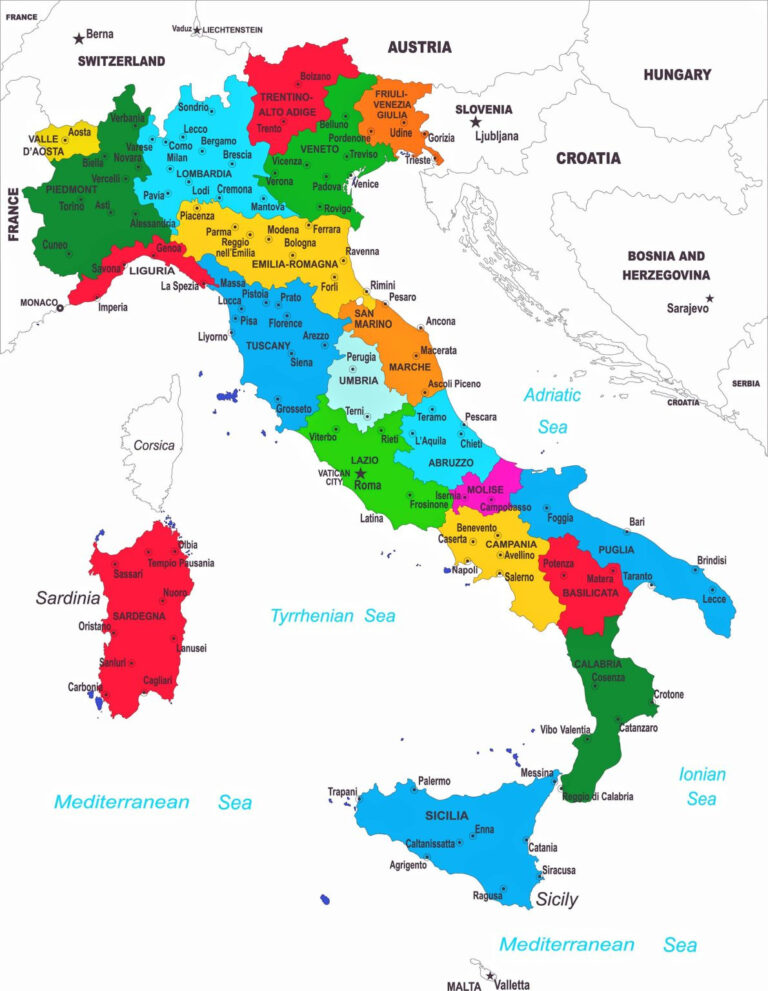 Map Of Italy And France With Cities | Adams Printable Map