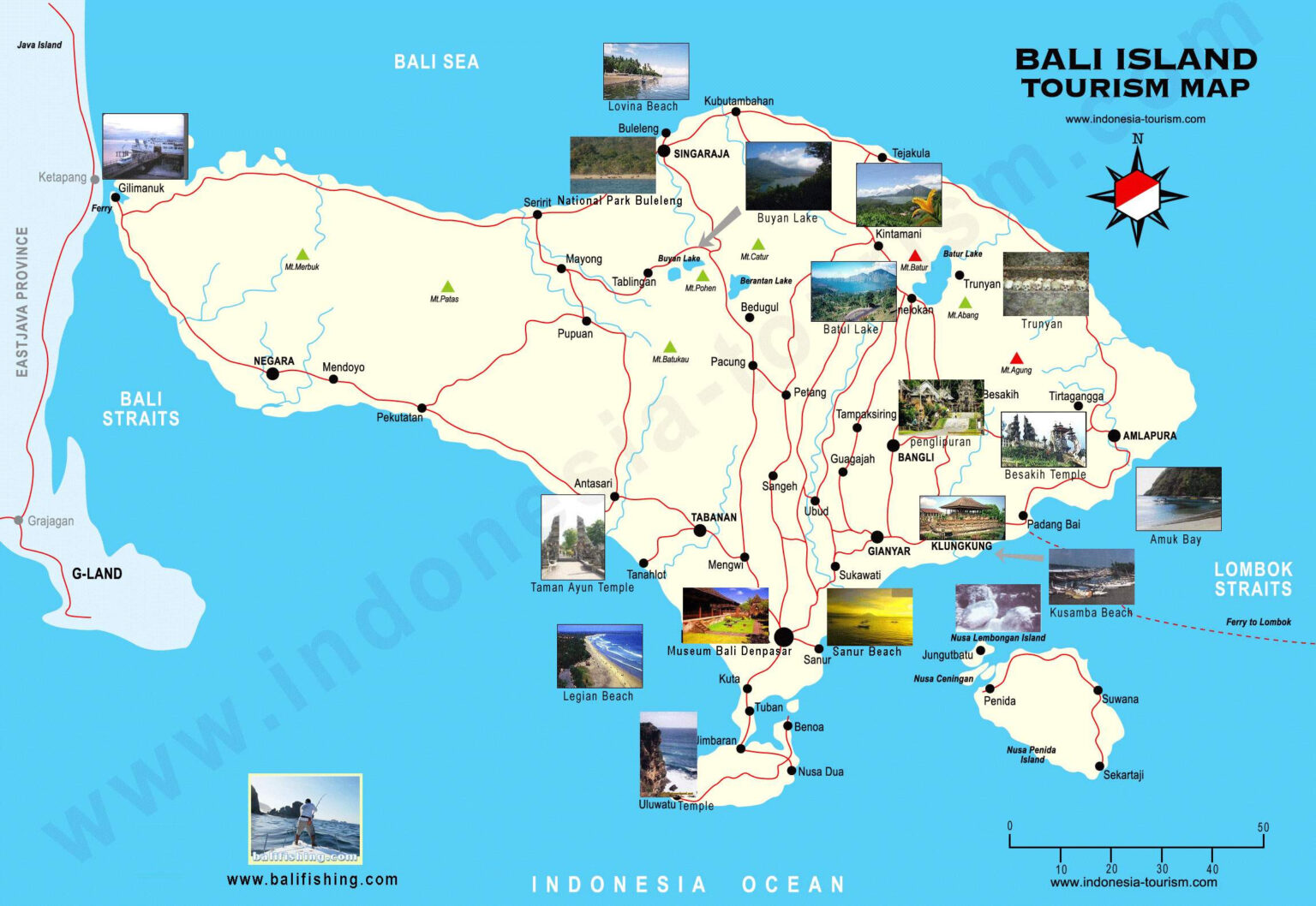 High-Resolution Detailed Map Of Bali | Adams Printable Map
