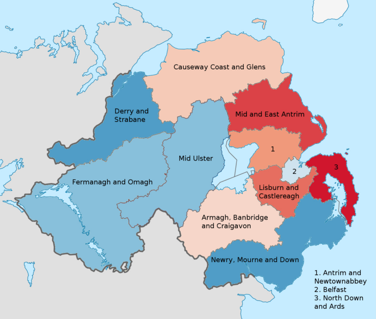 Religion Map Of Northern Ireland | Adams Printable Map
