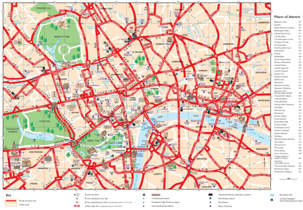 Large Printable Map Of London | Adams Printable Map
