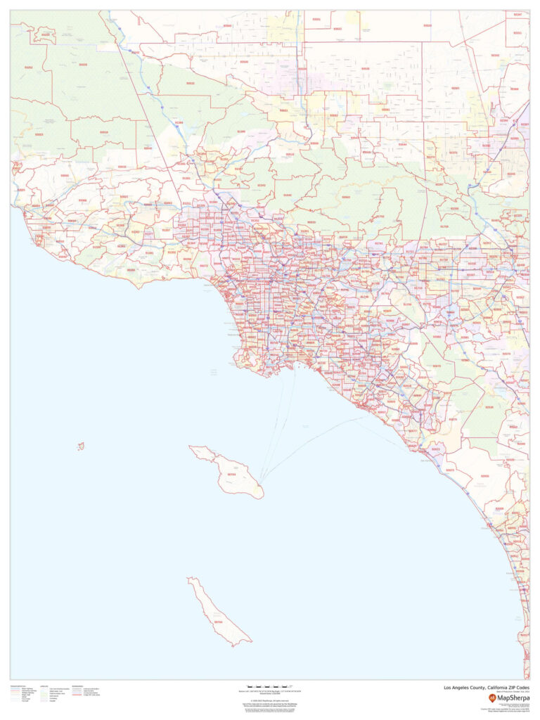 Los Angeles Zip Code Map Printable | Adams Printable Map