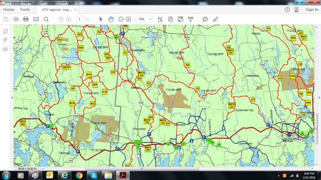Printable Maine ATV Trail Map | Adams Printable Map