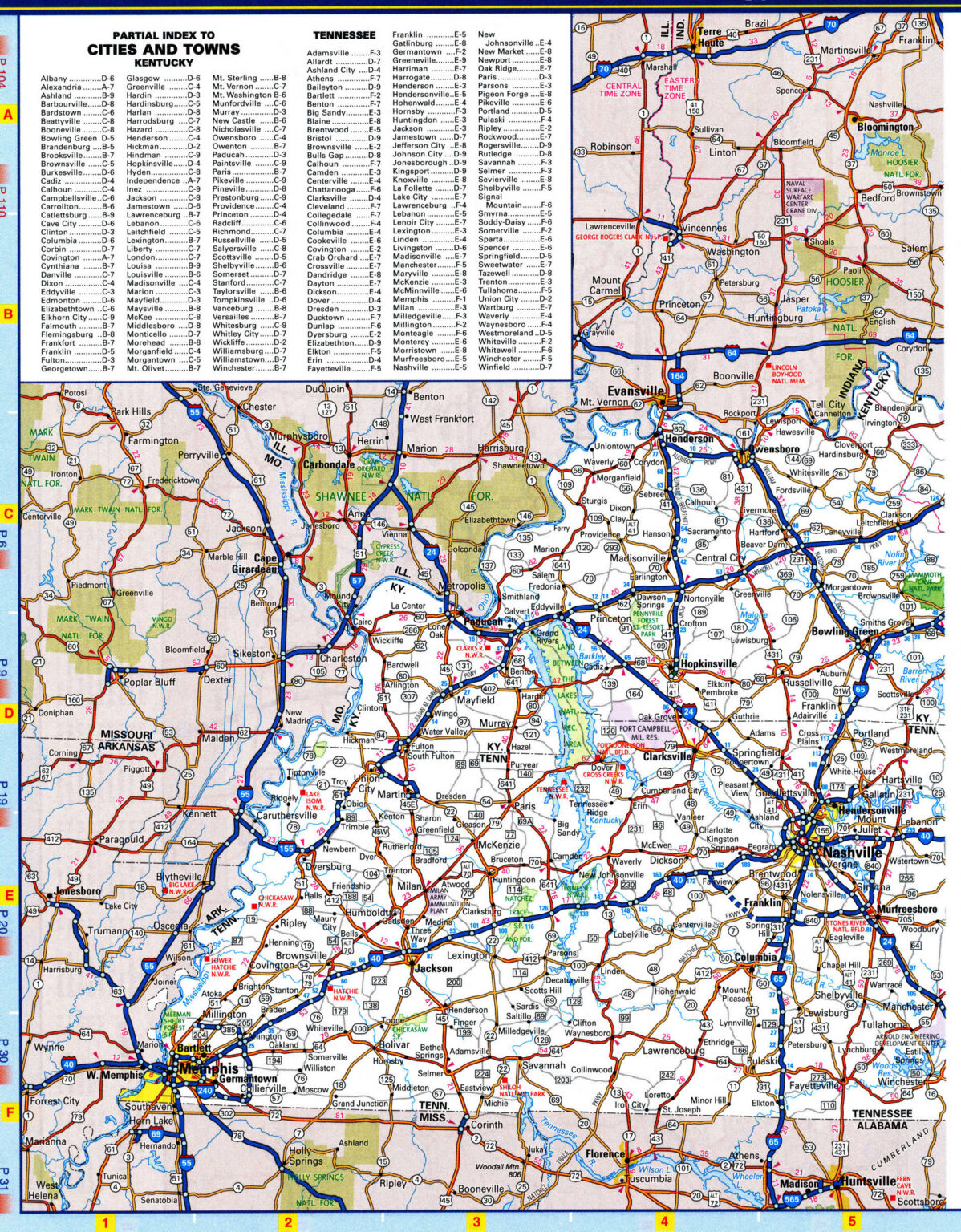 Free Printable Road Map Of Tennessee | Adams Printable Map