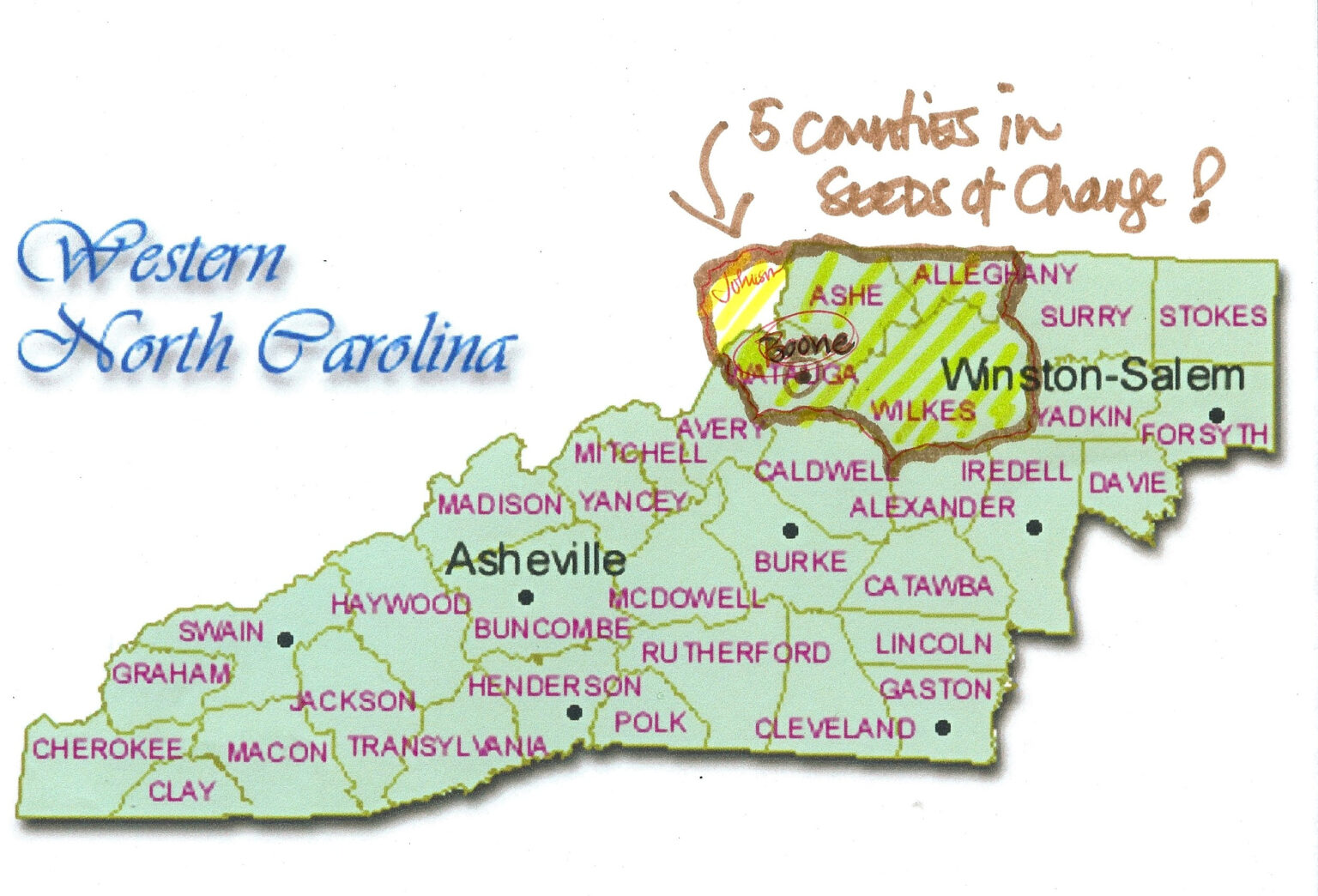 Printable Map Of Western North Carolina | Adams Printable Map