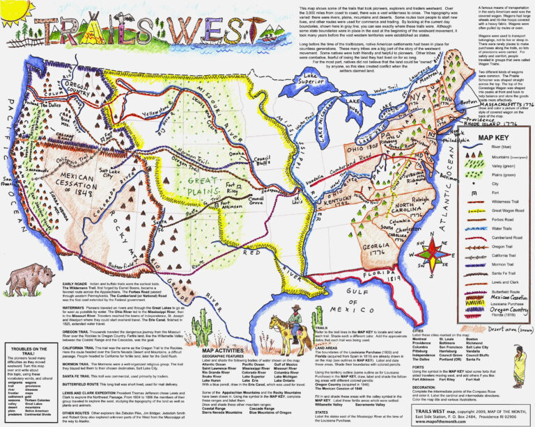 Printable Map Of Lewis And Clark Expedition | Adams Printable Map
