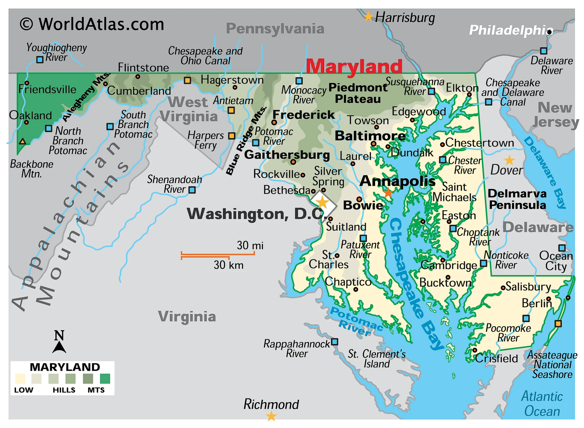 Ocean City Maryland Map Printable | Adams Printable Map