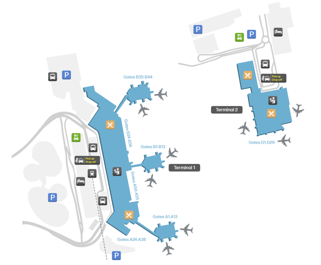 Map Of Malpensa Airport Italy | Adams Printable Map