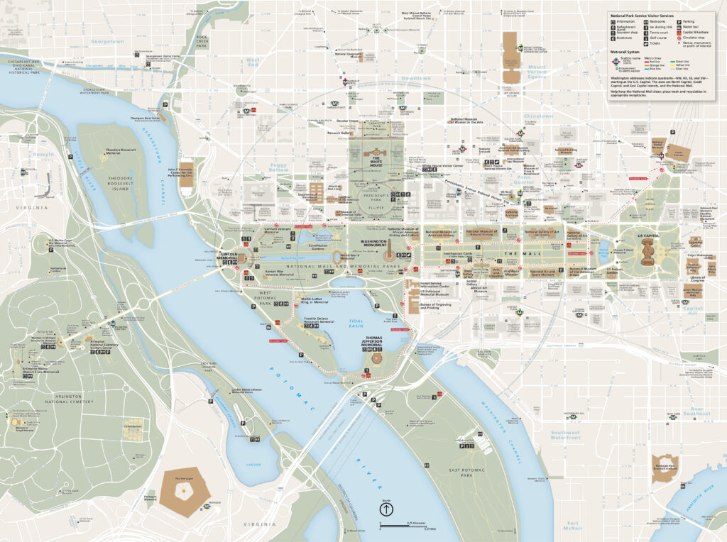 Map Of National Mall Washington Dc Printable | Adams Printable Map