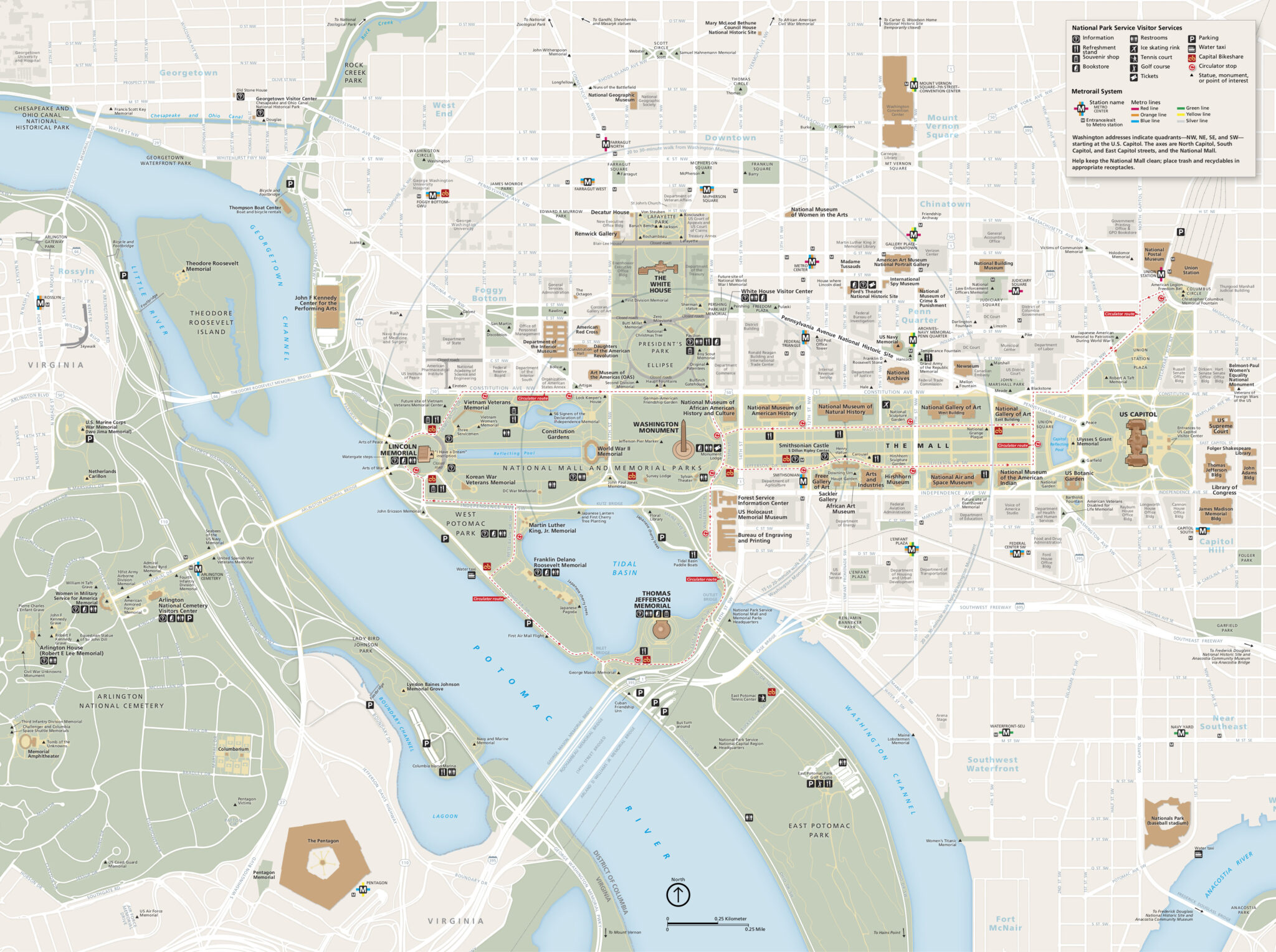 Map Of National Mall Washington Dc Printable | Adams Printable Map