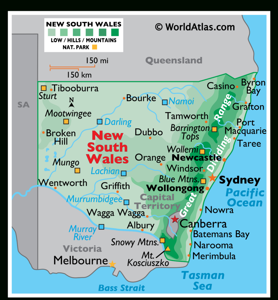 Printable Map Of Nsw Area | Adams Printable Map